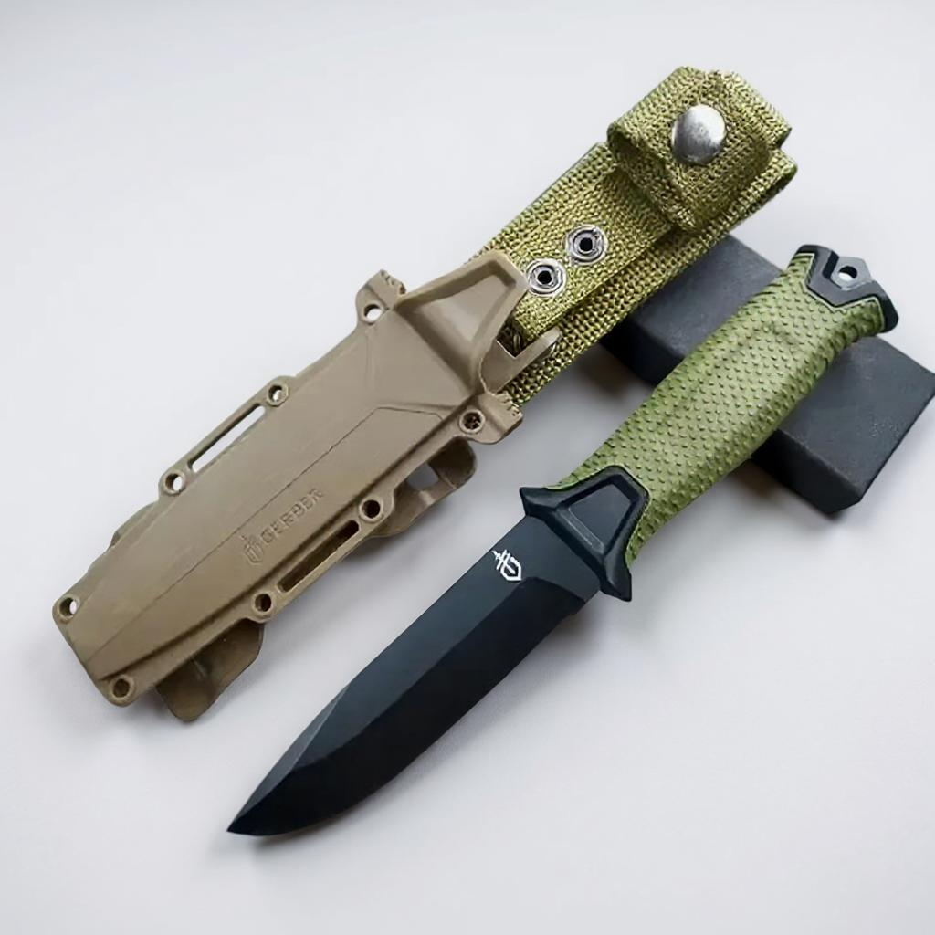 Gerber Army Green Plain Edge Tactical Survival Knife – Military-Grade ...