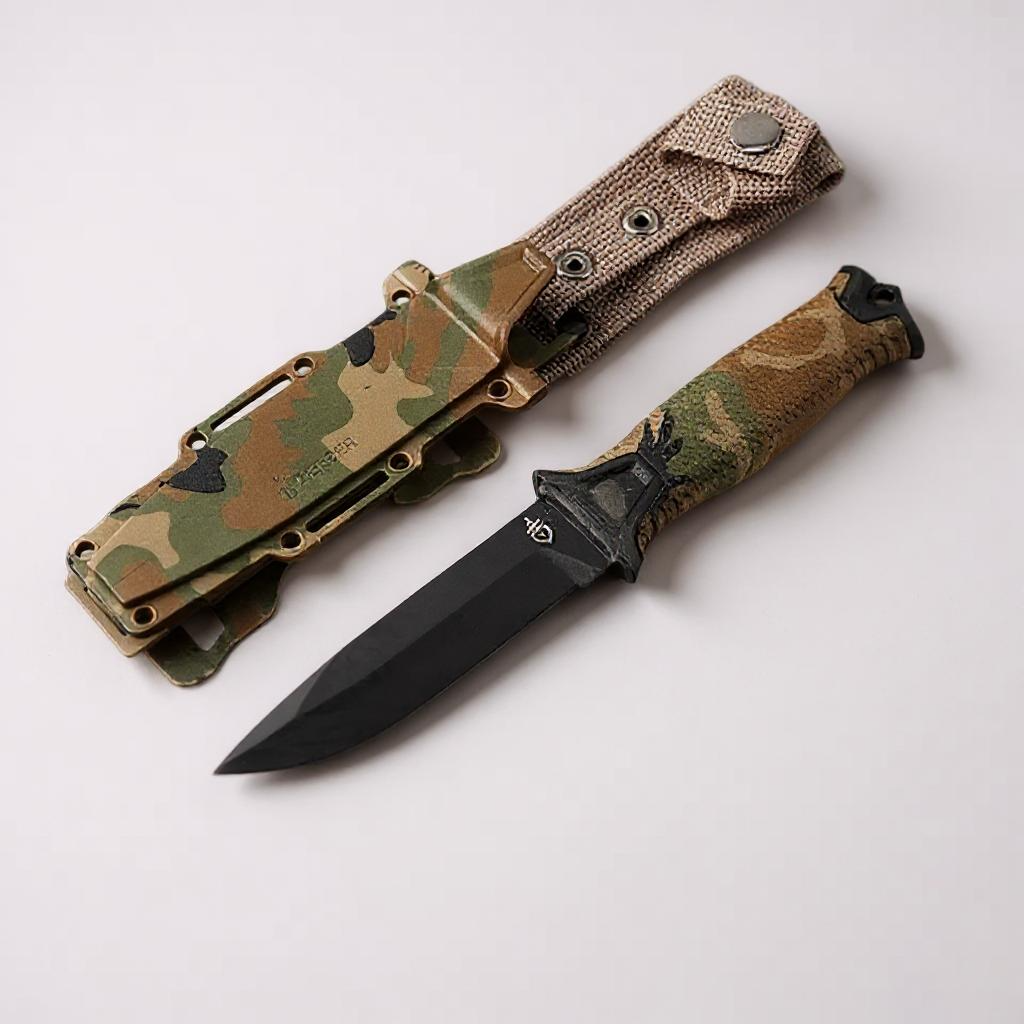 Gerber Camo Plain Edge Tactical Survival Knife – Folding Military ...